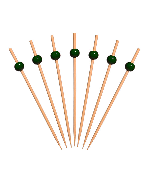4.5 Inch Dark Green Ball Bamboo Pick Stylish for Catering – SmartPack USA