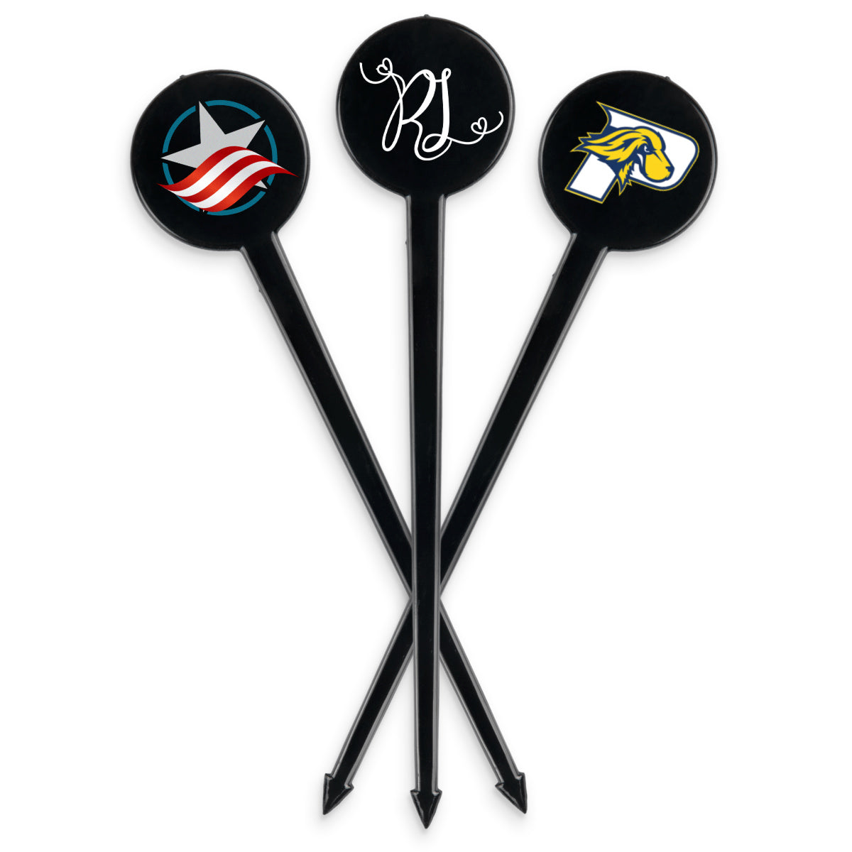 4-inch Custom Black Disc-Top Pics – SmartPack USA