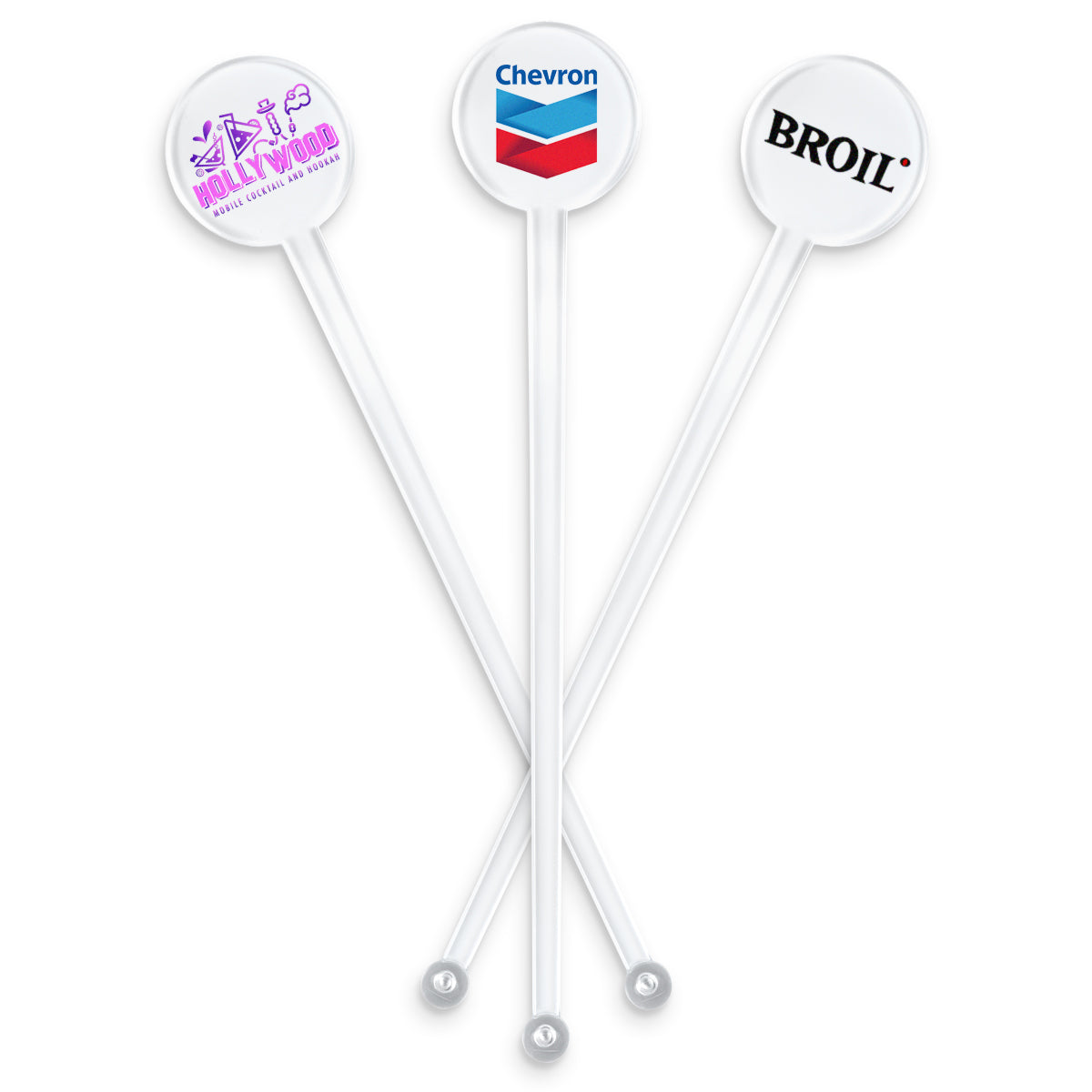 7" Personalizable Clear Disc-Top Flat Stemmed Stirrer – SmartPack USA