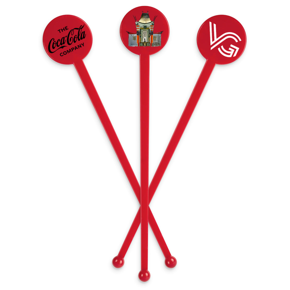 7" Custom Red Disc-Top Flat Stemmed Stirrer – SmartPack USA