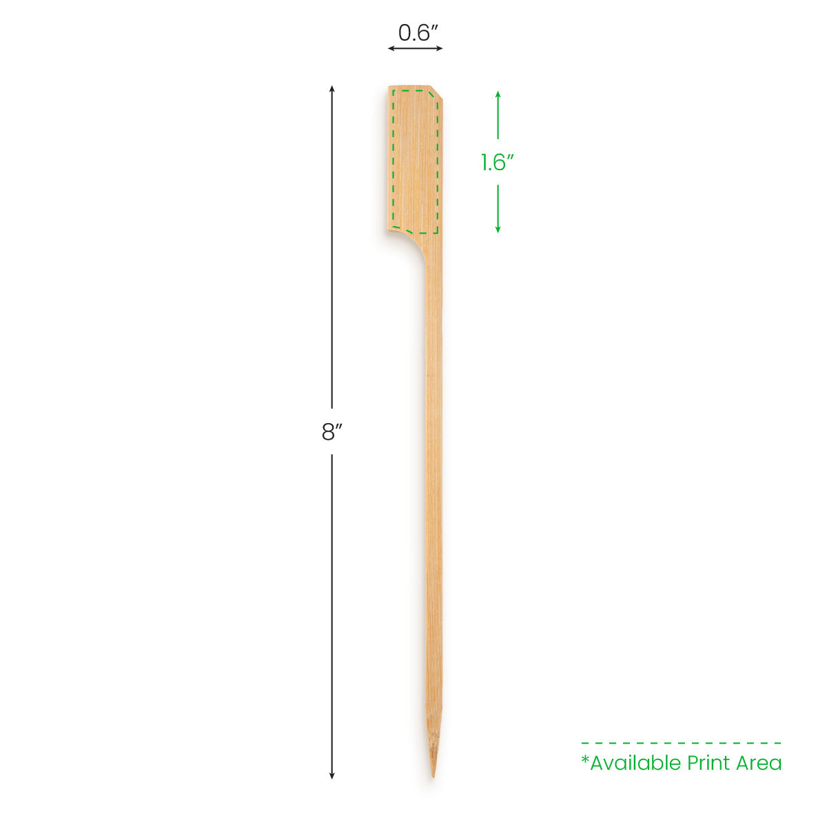 8" Custom Double Wide Bamboo Paddle Pick – SmartPack USA